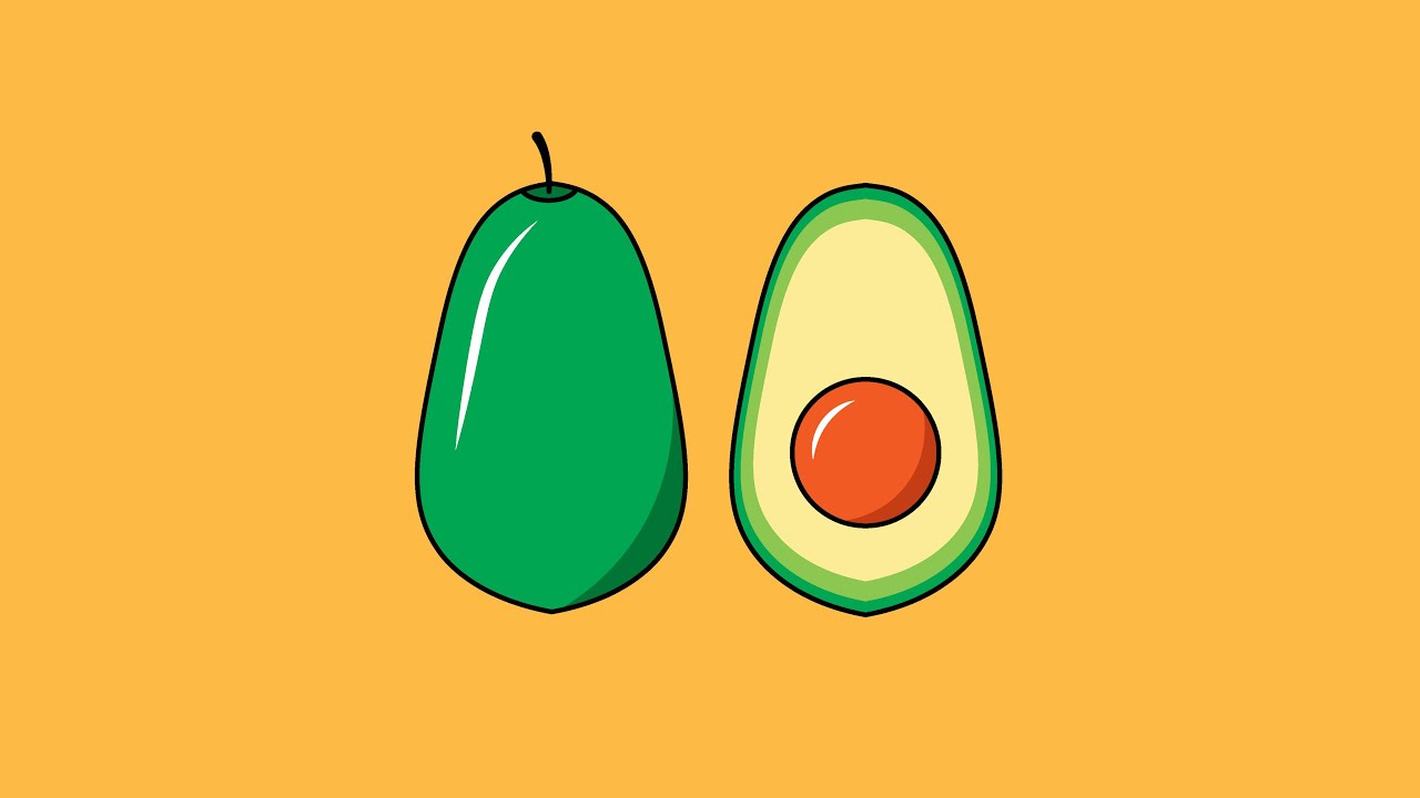 Adobe illustrator tutorial | Flat design Avocado Fruit | Illustrator