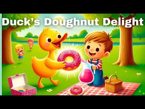 Duck’s Doughnut Delight 🍩🦆✨ Learn English with a Rhythmic Story! 🎨📚 American Accent 🇺🇸🎶