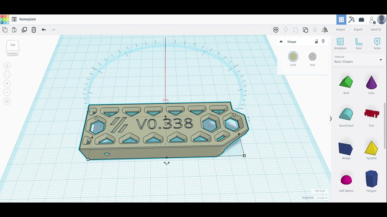 Create a Voron Zero nameplate using Tinkercad