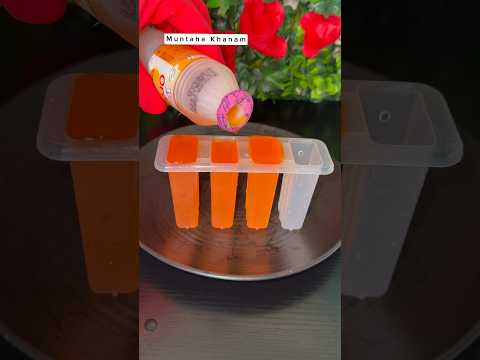 Orange juice popsicle #icecream #homemade #popsicle #shorts @Itsmuntahakhanam