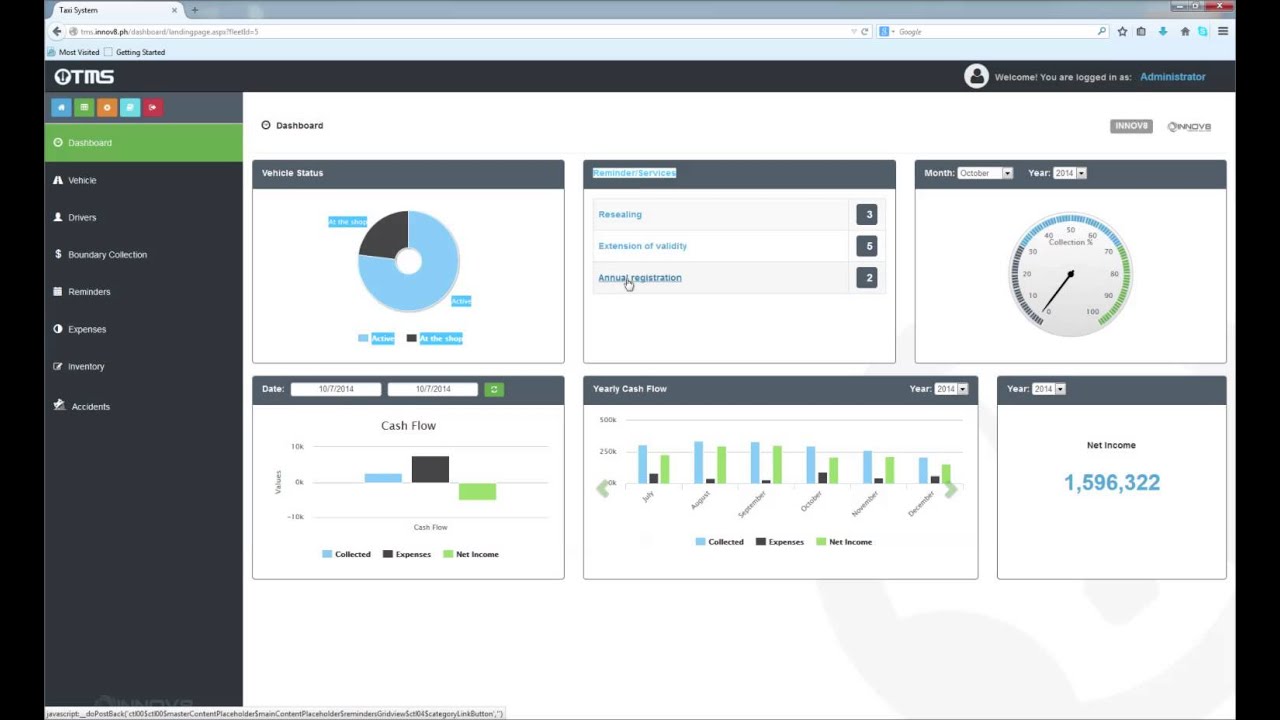 TMS Main Dashboard