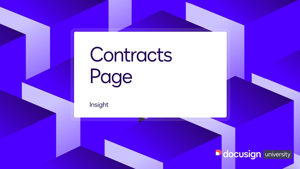 Docusign Insight: Contracts Page