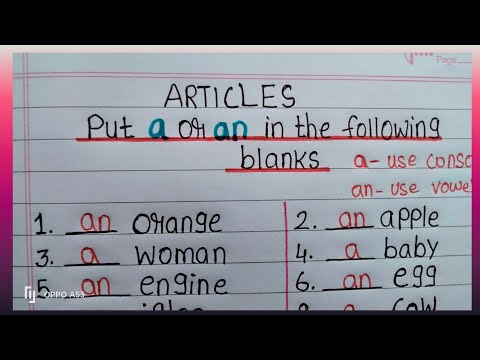 Article a or an //put a or an //grammar//work hard