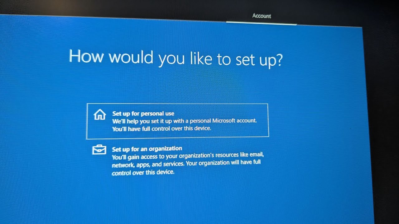 Windows 10 and 11 Professional Setup local user