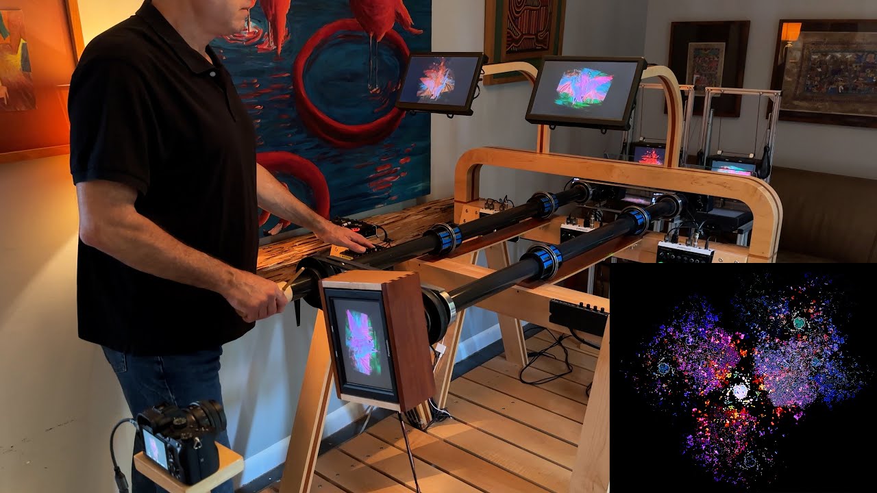 Trapping Image in Video Feedback Loop & Creating Galaxies with The HD Video Feedback Fractal Device
