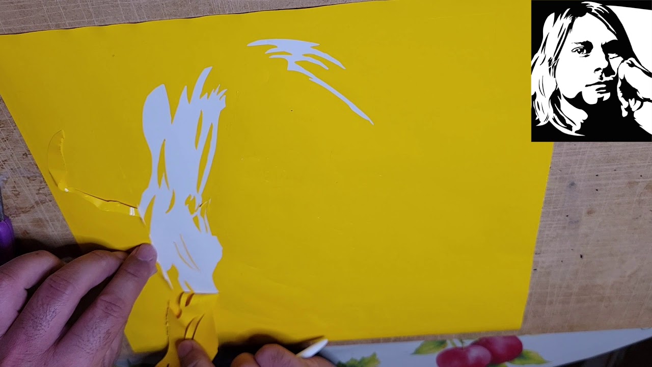 Kurt Cobain Nirvana Vinyl Decal Making - Working from Home