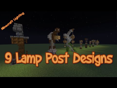Minecraft medieval lamp post