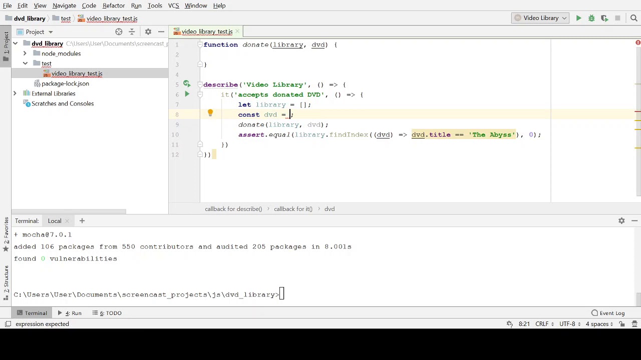 Test-Driven Development (TDD) in JavaScript - #2 - Assert First + Useful Tests