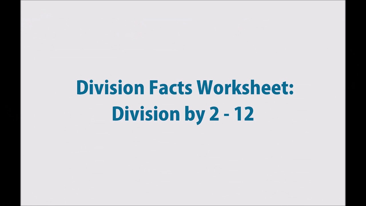 Math Facts Worksheet Generator - Multiplication and Division