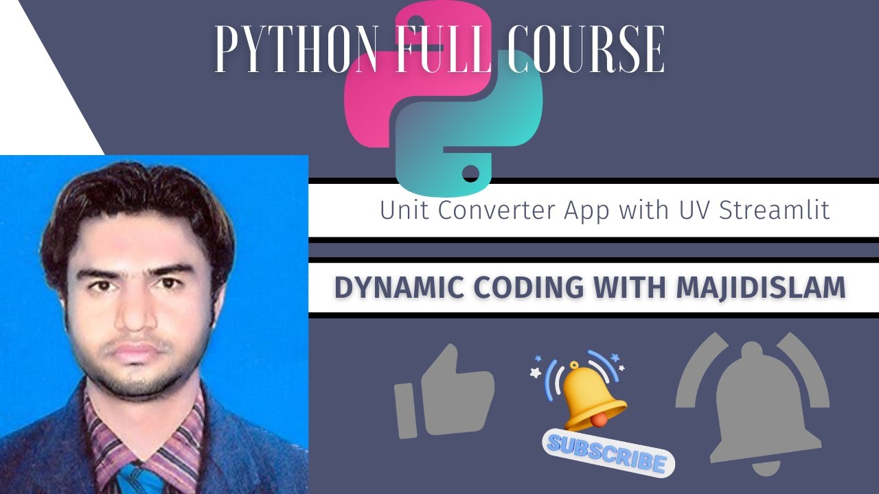 Learn Python Building a Unit Convert using Python & UV Streamlit | #Dynamic coding with MajidIslam