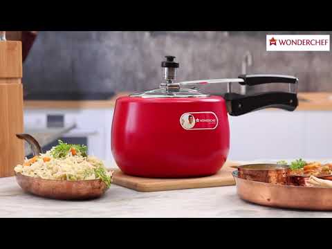 Buy Regalia Induction Base Pressure Cooker with Inner Lid, 3L, Red Online At Best Price – Wonderchef