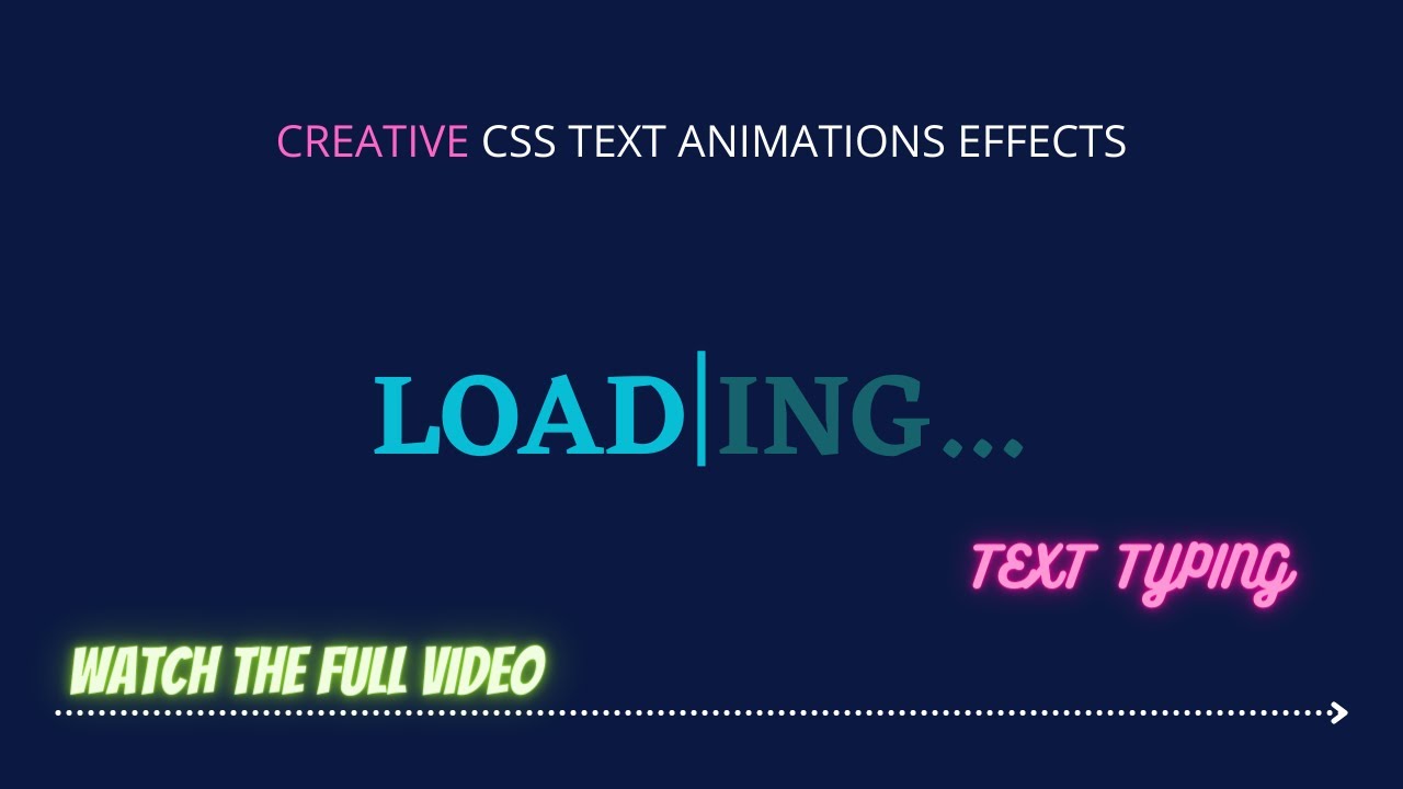 Loading Animation Effects Text Typing html & css | Pure CSS Typewriter Animation Effects