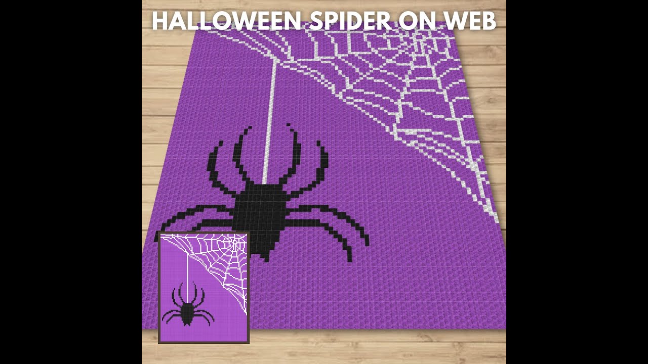 Halloween Spider On Web C2C Pattern & Chart PROMO VIDEO | Magic Yarn Pixels
