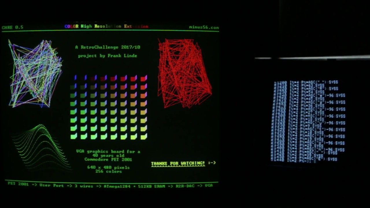 Color High Resolution Extension for Commodore PET 2001 - demo 1