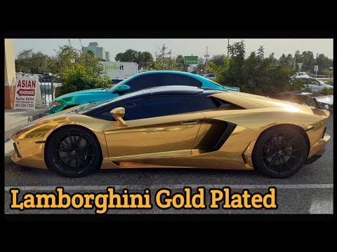 Lamborghini Gold Plated in a Parking Lot Orlando Florida USA