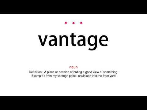 How to pronounce vantage - Vocab Today