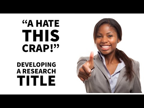 Research title - how to develop it?
