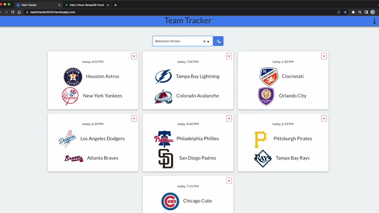 Team Tracker Demo