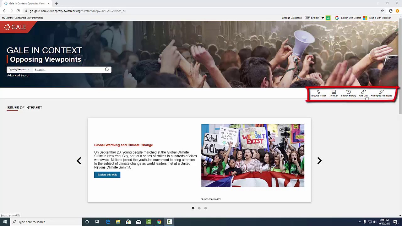 Gale in Context: Opposing Viewpoints Database Tutorial