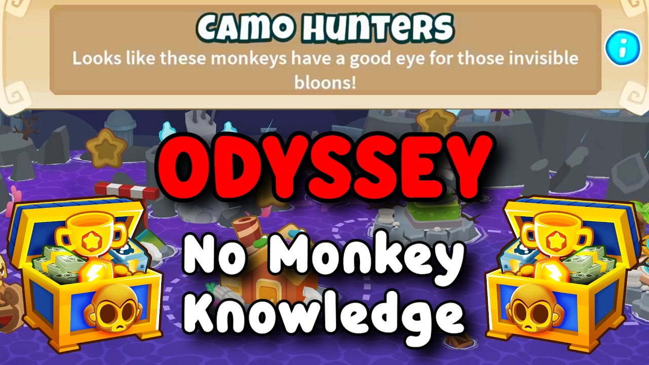 BTD6 Odyssey | No Monkey Knowledge Guide | Hard Mode Tutorial | Camo Hunters