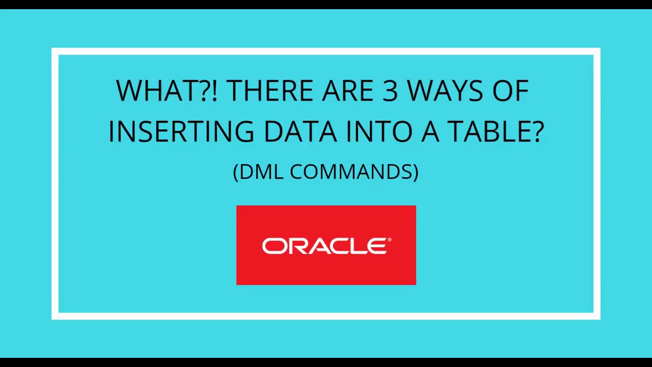 Insert data into Oracle Tables using SQL | Express Edition Tutorial | Learn SQL