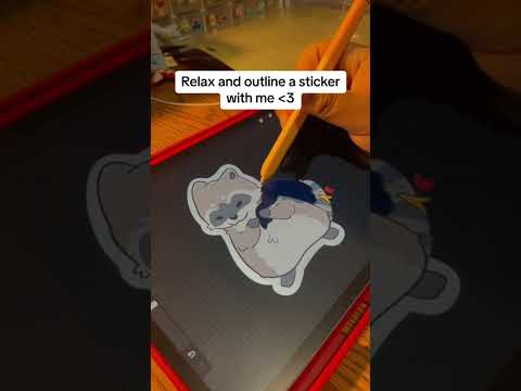 Relax while I outline a sticker #stickers #procreate #stickerdesign #smallbusiness ๏ฟผ