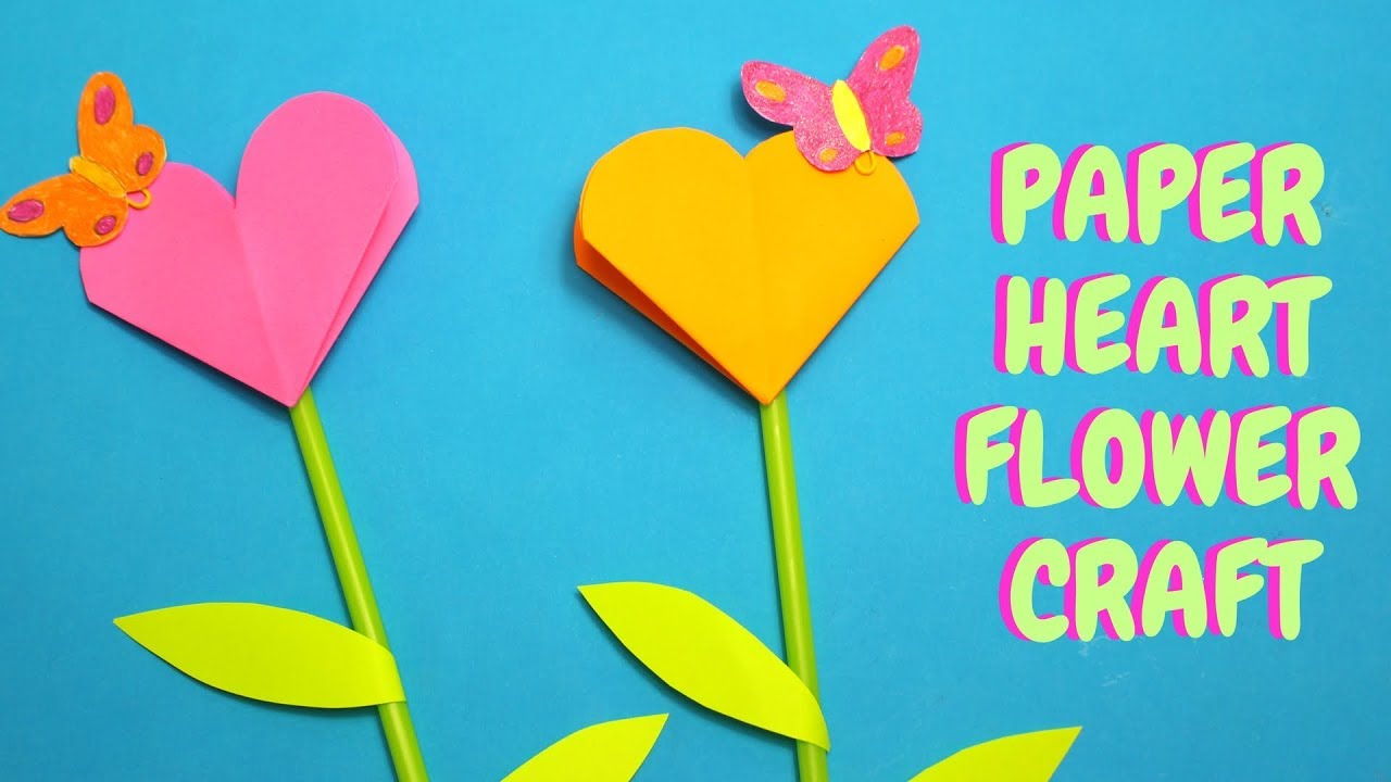 Paper Heart Flower Craft | Mothers Day Craft for Kids