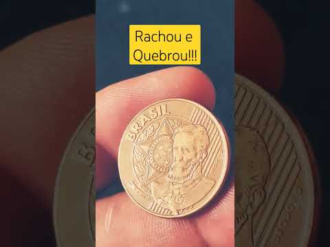 Moeda de 25 Centavos 2008 com Anomalia Cunho Rachado e Quebrado #cunhoquebrado#moedacomanomalia