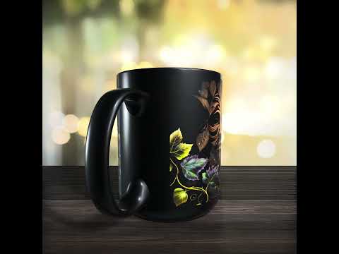 Custom Design Dryad Mask Black Coffee Mug } Local Arizona Etsy Seller