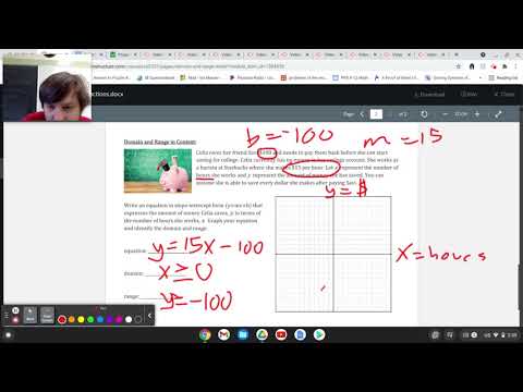 Domain and Range Linear Word Problem