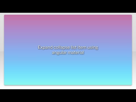 Expand collapse list item using angular material