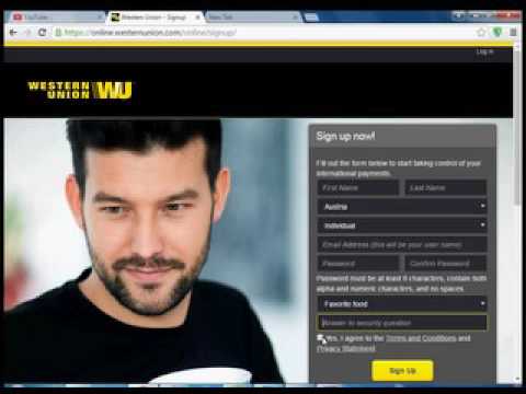 how to create western union acount