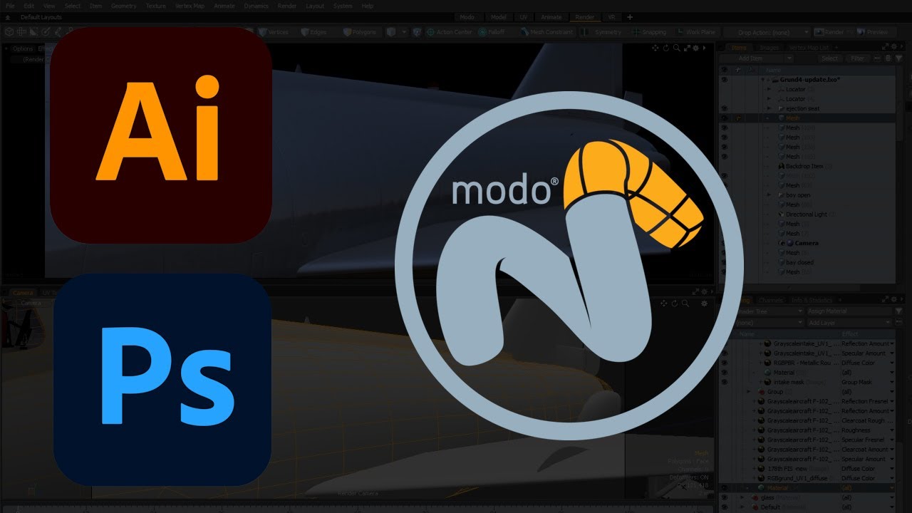 Aircraft bump map tutorial: Illustrator, Photoshop and Modo