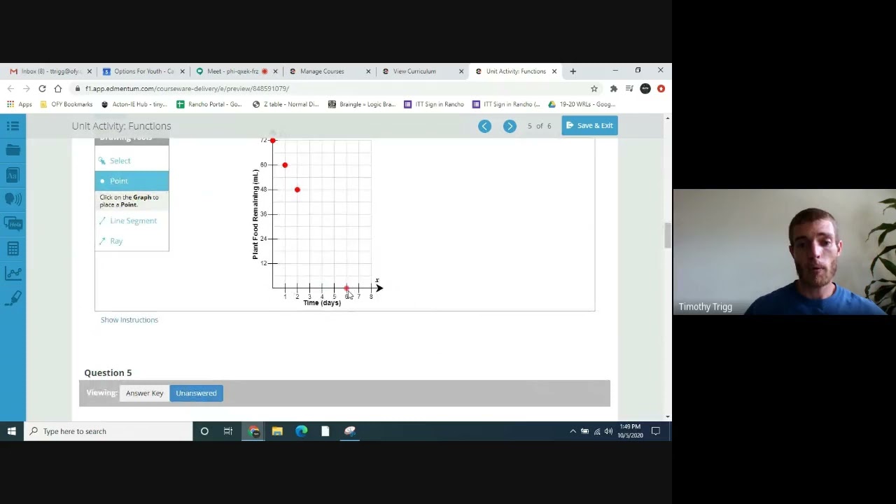 Edmentum Integrated Math1 Unit2 Activity: Functions