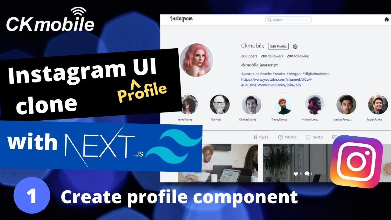 Instagram UI Clone (Profile) with NextJS and TailWindCSS #1 ig profile create profile component