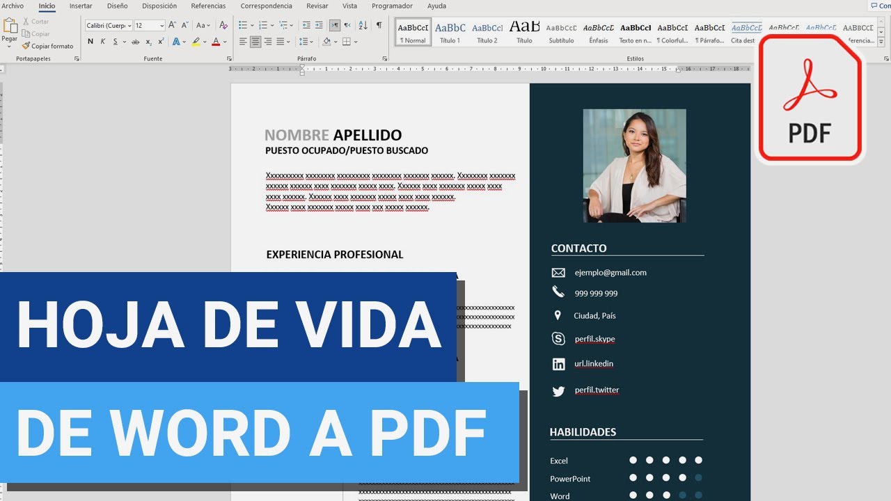 Cómo editar una Hoja de Vida de Word a PDF - Fácil y Rápido