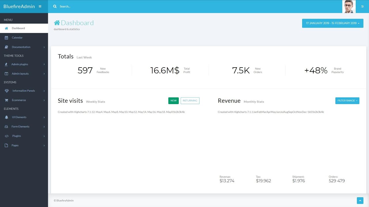 Ruby Admin - Multipurpose Modern Dashboard Admin Template by RockThemes - 58606