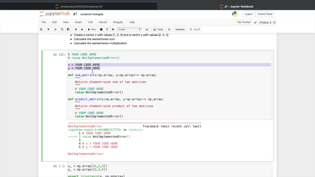 How to Edit and Submit Coding Assignments