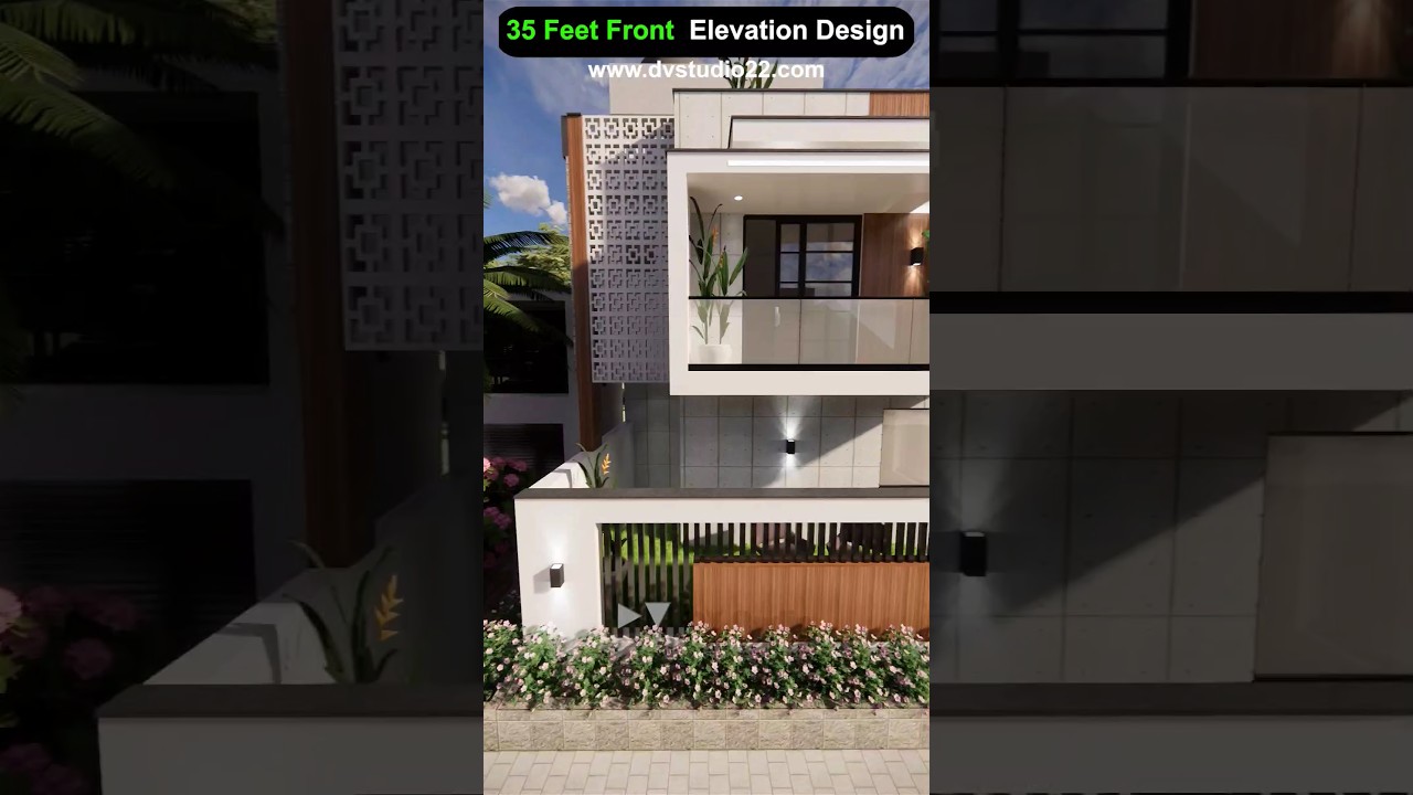 Modern Elevation Idea 😍 Front width - 35'-0
