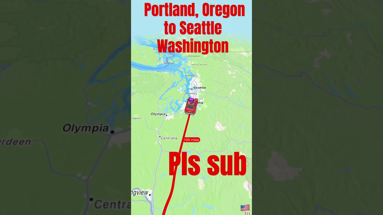 Portland, Oregon to Seattle, Washington #map #travelboast ￼￼