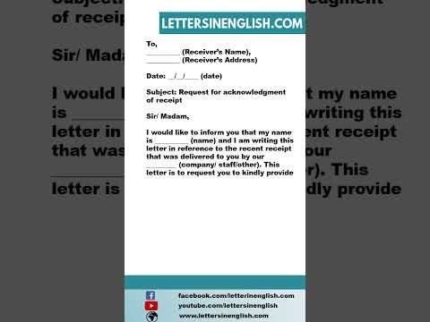 Request Letter for Acknowledgment of Receipt - Letter Requesting Acknowledgement of Receipt
