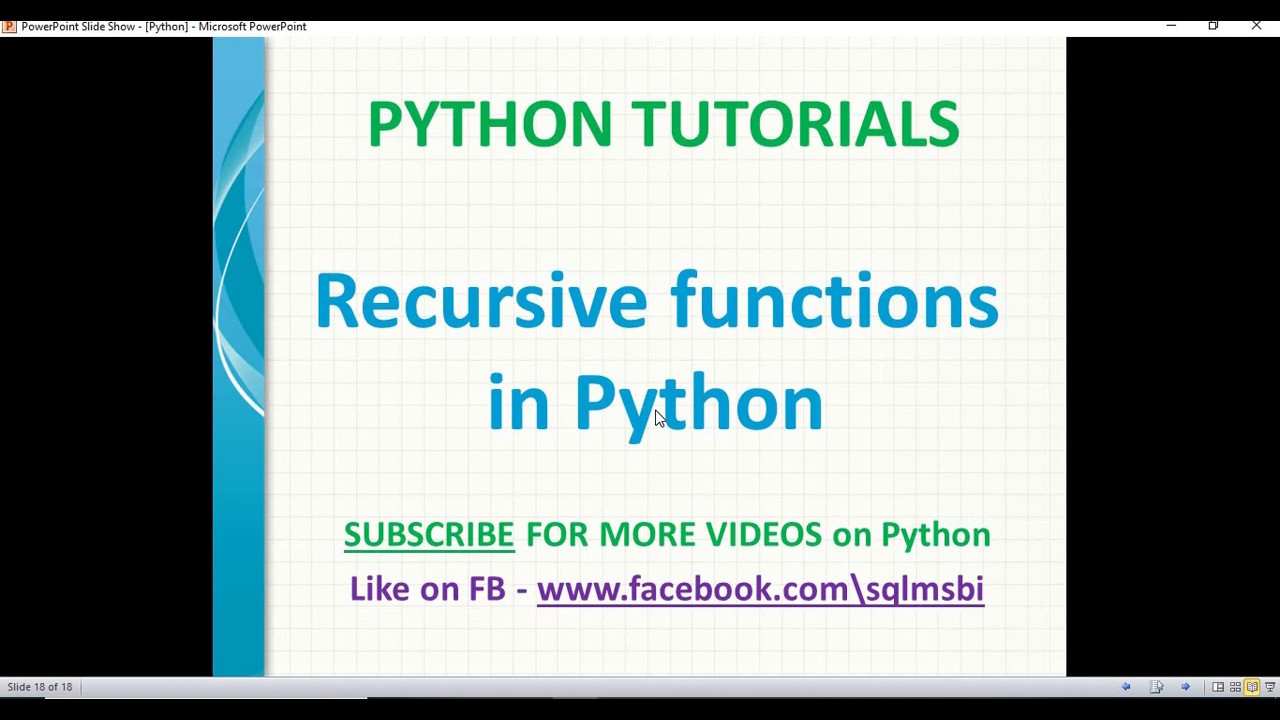 Python Tutorial | Recursive Functions in Python | python recursion examples | factorial in python