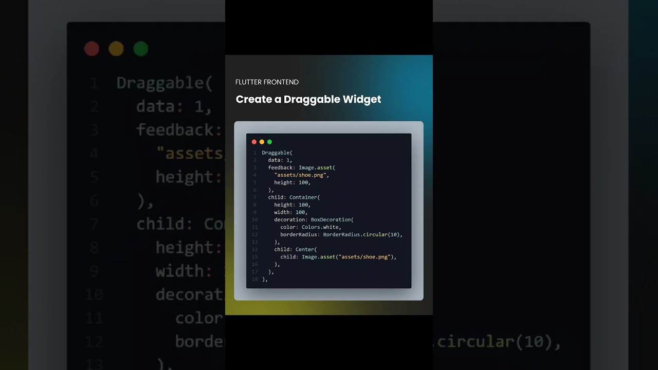 flutter frontend Draggable Widget