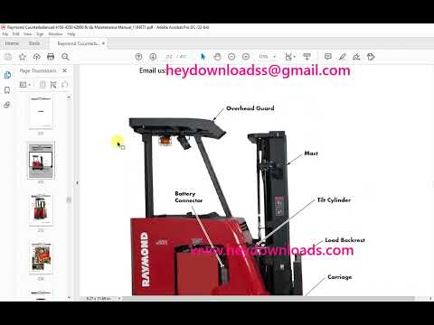Raymond 4150 4250 Stand Up Counterbalanced Lift Truck With The ACR System Maintenance Manual 1193671
