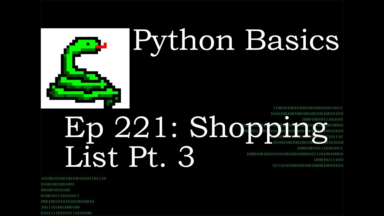Python Basics Shopping List Pt 3