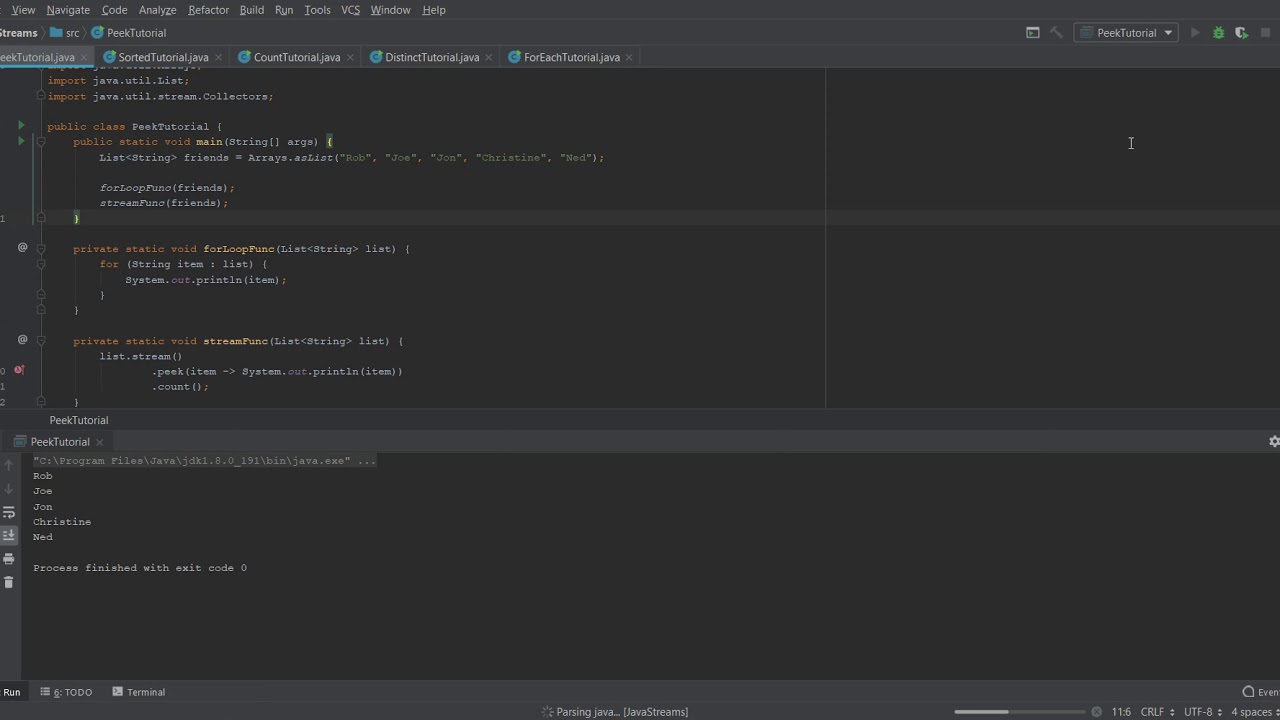 Java 8 Stream Tutorial - Peek