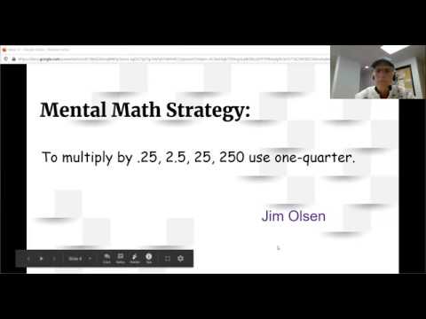 How to multiply by .25, 2.5, 25, or 250 by Usng One-Quarter **Mental Math Strategy**