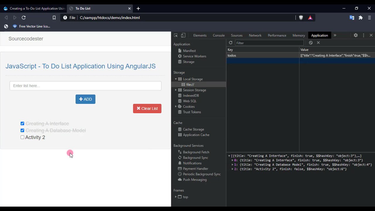 Creating a To Do List Application Using AngularJS and jQuery Tutorial Demo
