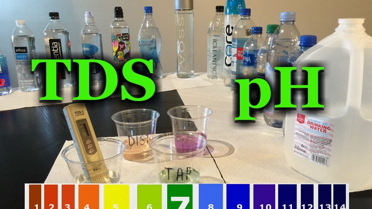 Best bottled water pH TDS test vs tap distilled water alkalinity and acidity