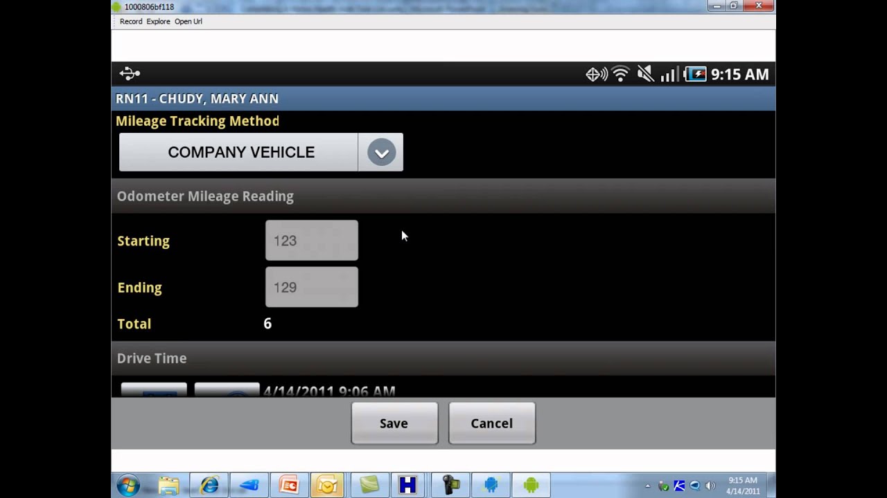Visit Mileage Drive Time - 2 min